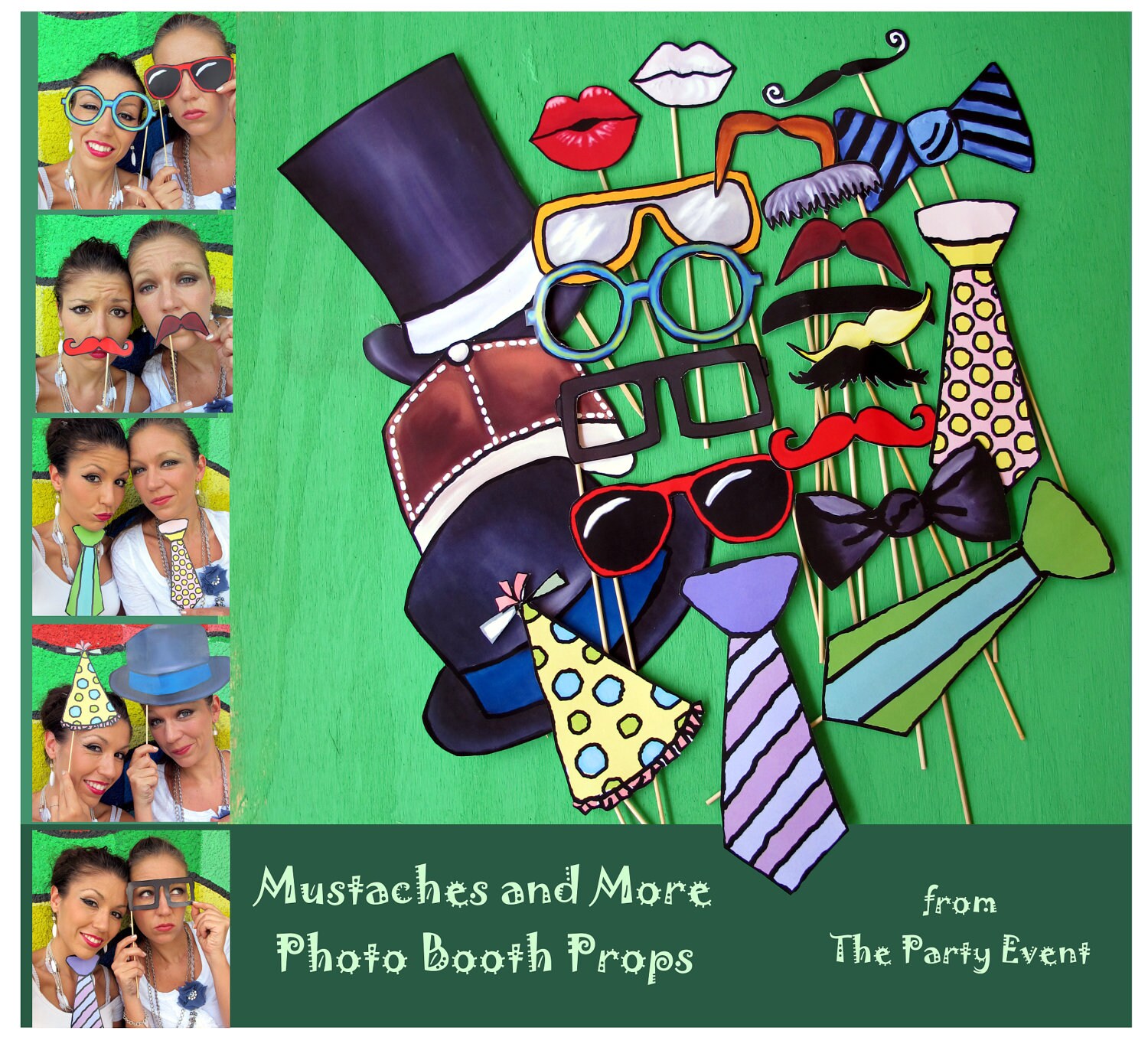 Mustaches and More Photo Booth Props - More Than the Regular Standard ...