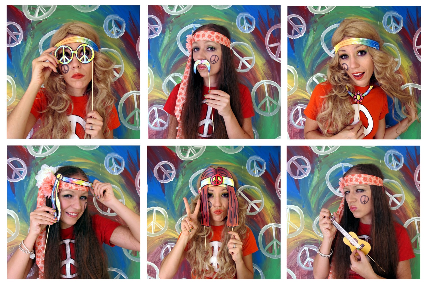 Hippie Photo Booth Props - Perfect for a 60s or Flower Power Theme ...