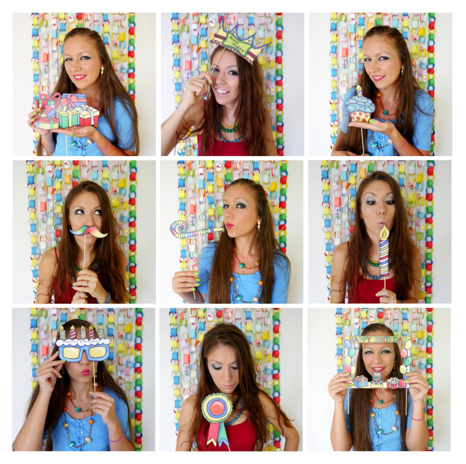 Colorful Birthday Photo Booth Props - Perfect Accesory for Your Next ...