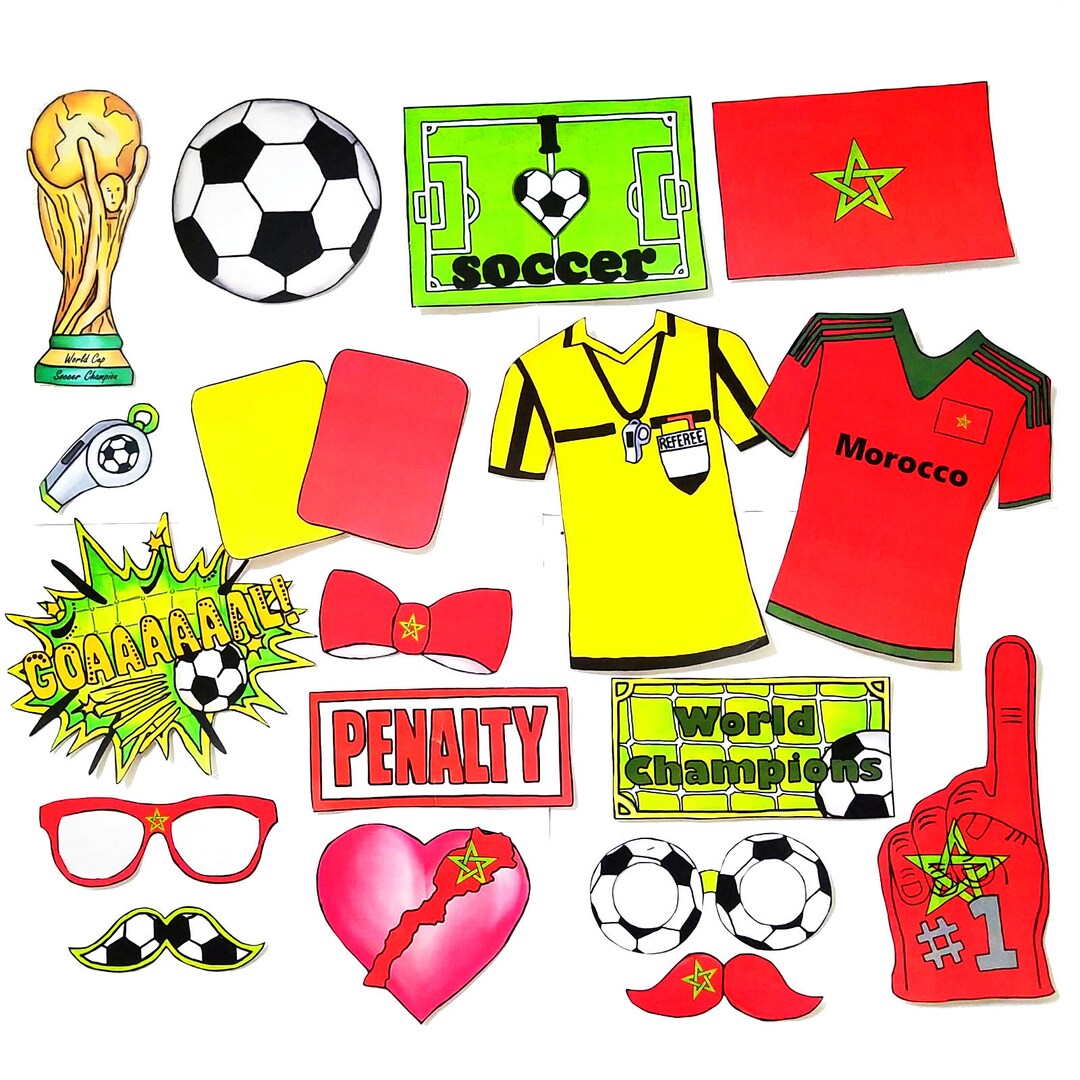 World Cup Morocco Soccer Photo Booth Props- the Ultimate Fan Accessory ...
