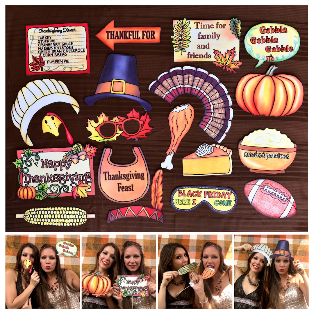 Festive Thanksgiving Photo Booth Props - Perfect for Your Thanksgiving ...