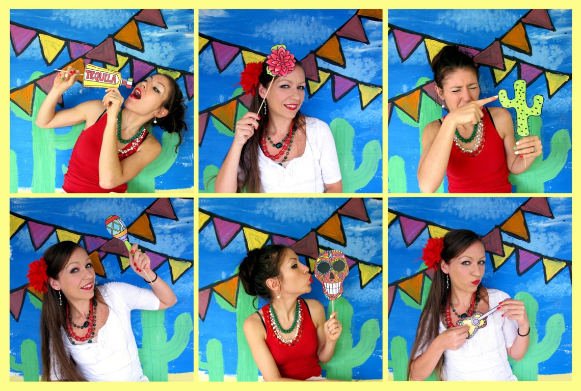 Cinco De Mayo/mexican Fiesta Photo Booth Props Perfect to - Etsy