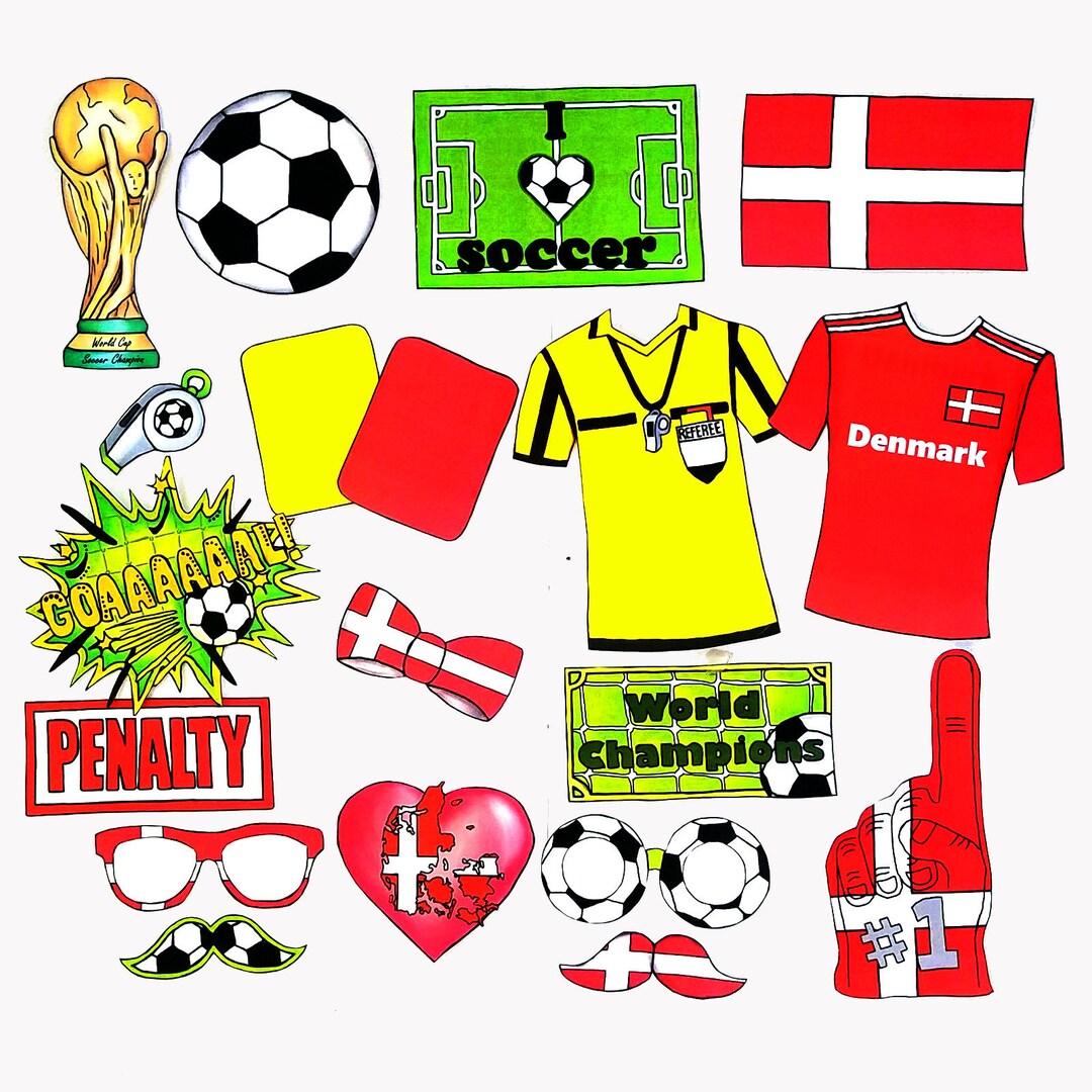 World Cup DENMARK Soccer Photo Booth Props - the Ultimate Fan Accessory ...