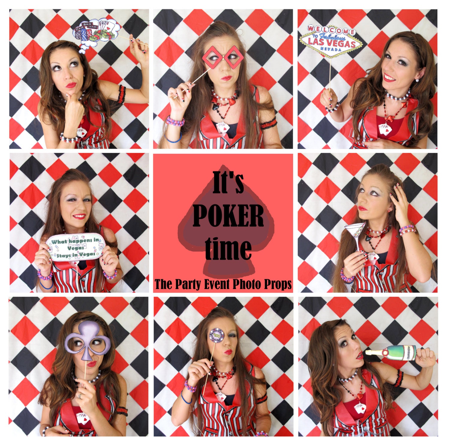 Casino Poker Photo Booth Props Perfect for Your Las Vegas Birthday ...