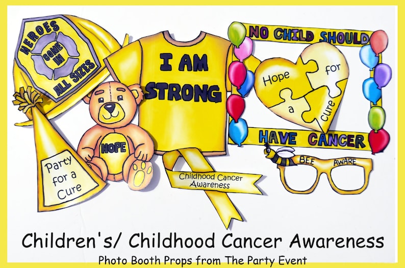 Children's / Childhood Cancer Awareness Photo Booth Props - Printable ...