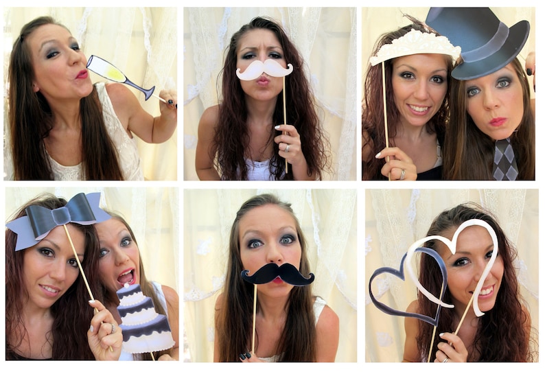 Elegant Wedding Photo Booth Props - Cartoon Style Also Great for Pearl ...