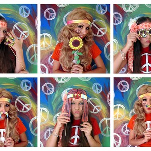 Hippie Photo Booth Props - Perfect for a 60s or Flower Power Theme ...