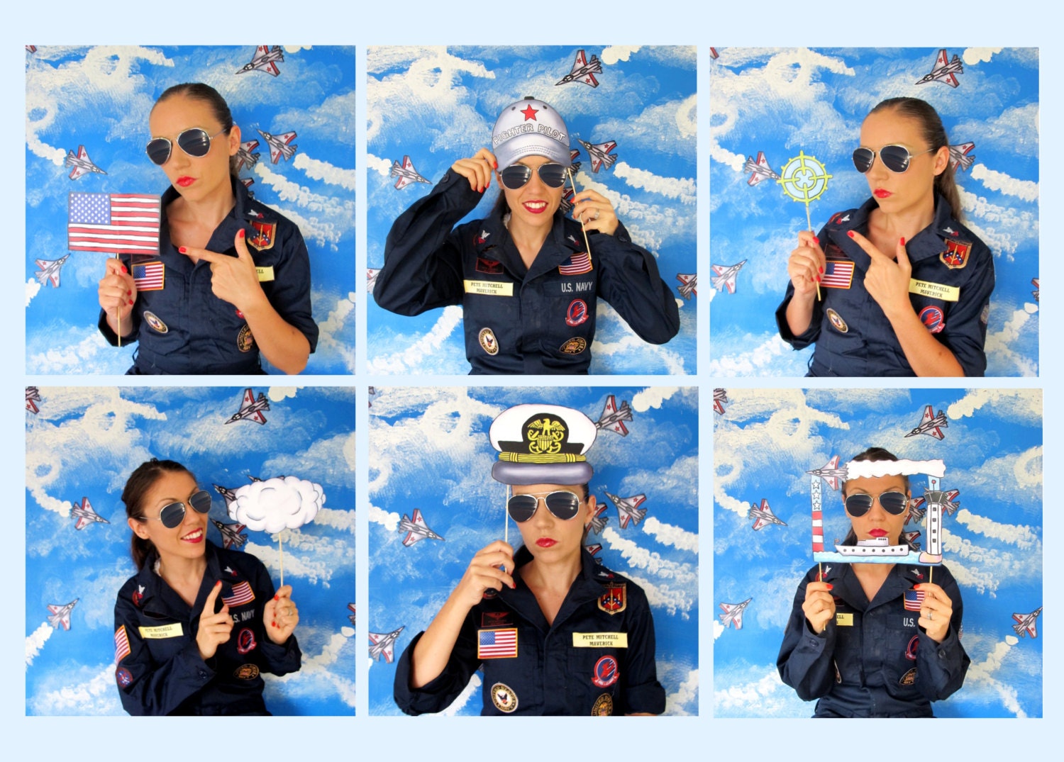 Top Gun Inspired - Fighter Pilot/navy Photo Booth Props - Perfect for ...