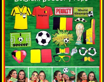 World Cup BELGIUM Soccer Photo Booth Props the Ultimate Fan - Etsy