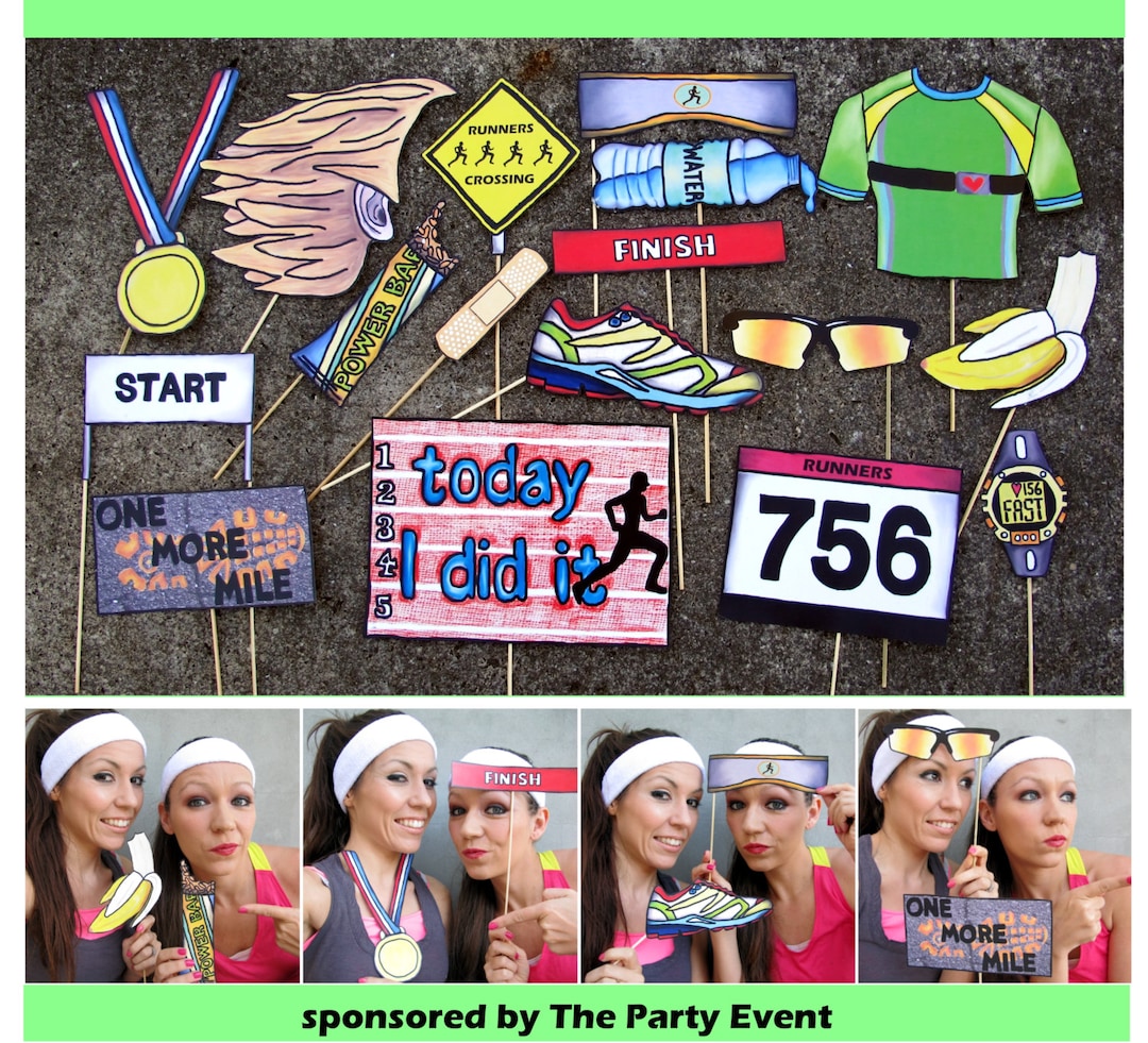 Running Race Photo Booth Props Perfect for Your Pre-run Party or After ...
