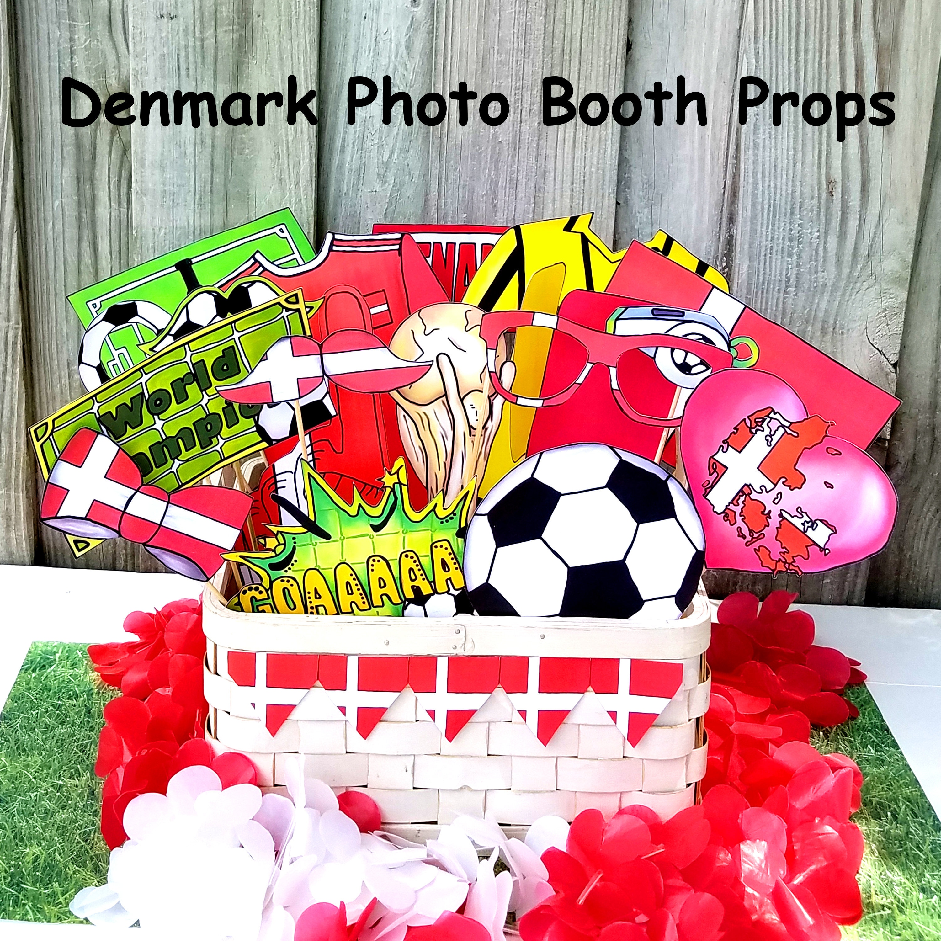 World Cup DENMARK Soccer Photo Booth Props the Ultimate Fan Accessory ...
