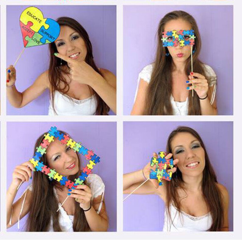 Autism Awareness Photo Booth Props Printable or Ready Made - Etsy