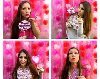 Valentine's Day Heart Photo Booth Props All About Love | Etsy