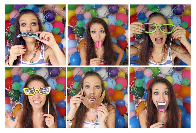 Funny and Silly Faces Photo Booth Props - Cartoon Style Perfect for a ...