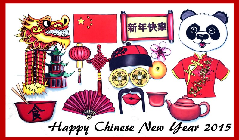 Chinese New Year/ China Photo Booth Props Perfect for Your Chinese New ...