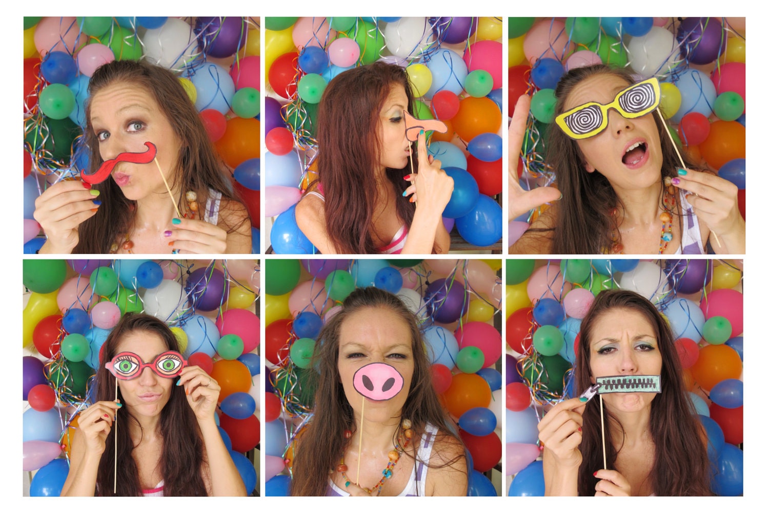 Funny and Silly Faces Photo Booth Props Cartoon Style - Etsy