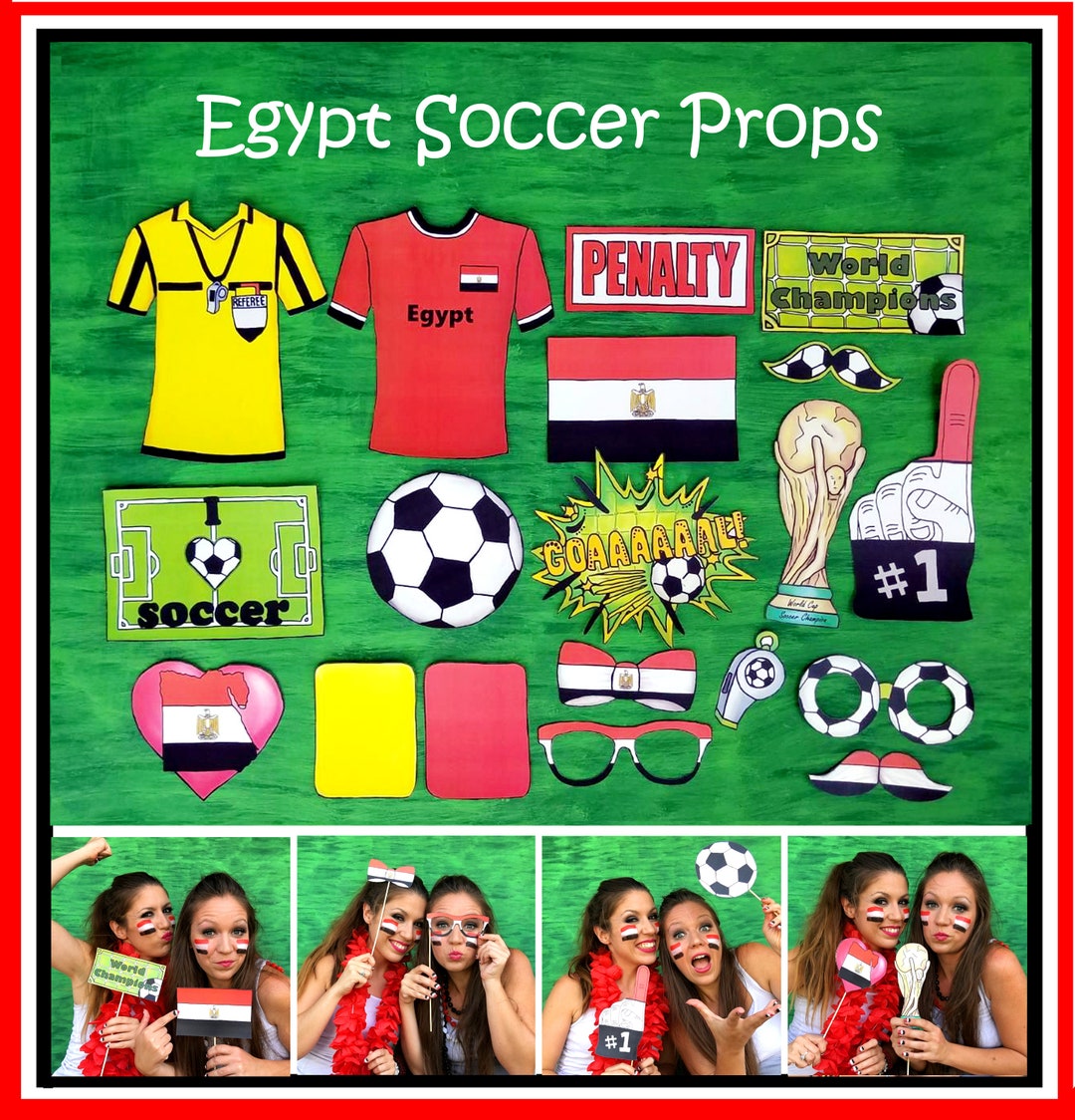 World Cup EGYPT Soccer Photo Booth Props the Ultimate Fan Accessory ...