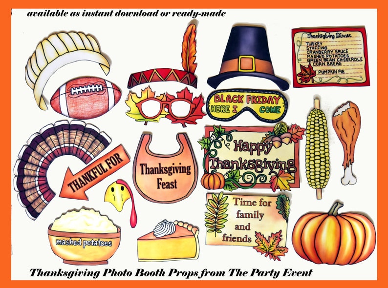 Festive Thanksgiving Photo Booth Props - Perfect for Your Thanksgiving ...