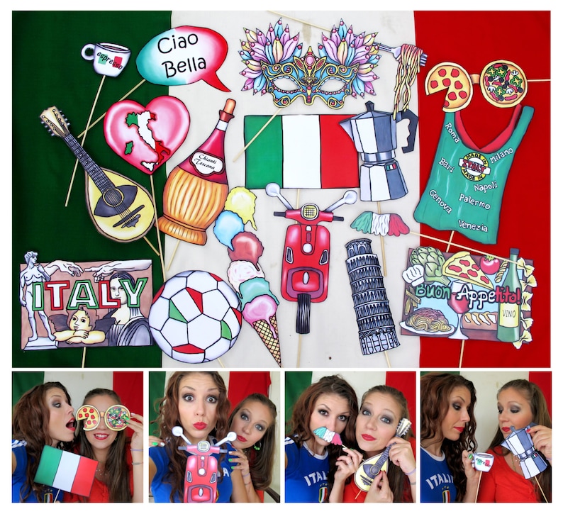 Italy Photo Booth Props - Perfect for Your Italian Party, to Celebrate ...