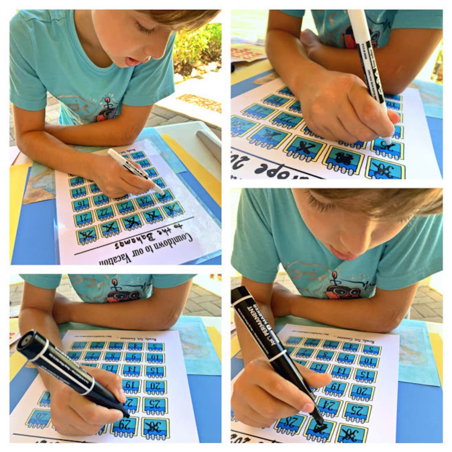 Travel Vacation Countdown Calendar Laminated Count the Days Until Your ...