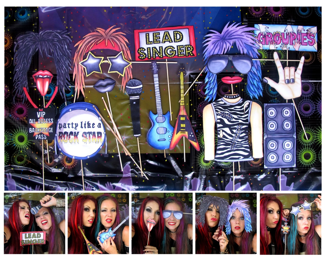 Rock Star Photo Booth Props Perfect for Your Music Idol - Etsy New Zealand