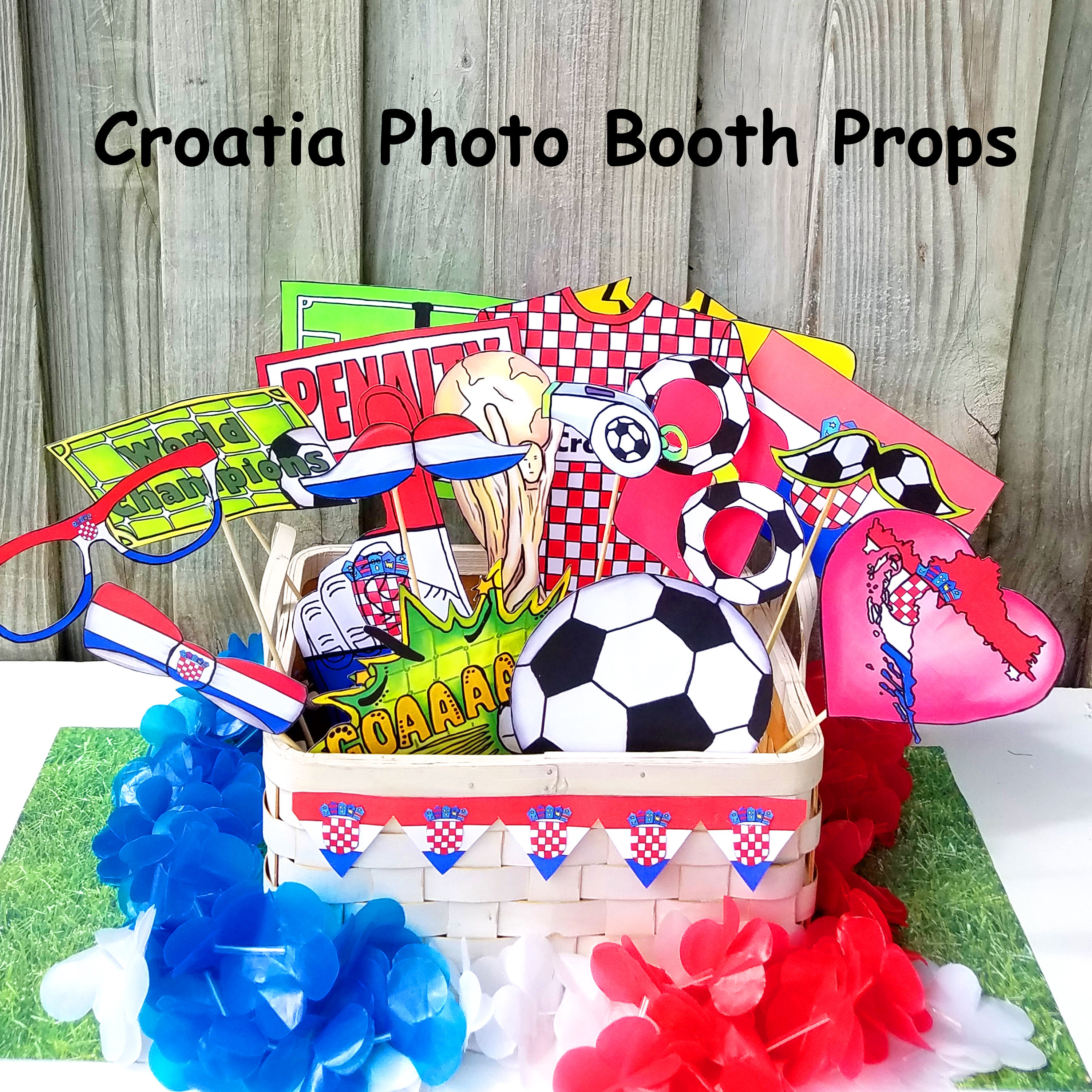 World Cup CROATIA Soccer Photo Booth Props the Ultimate Fan - Etsy