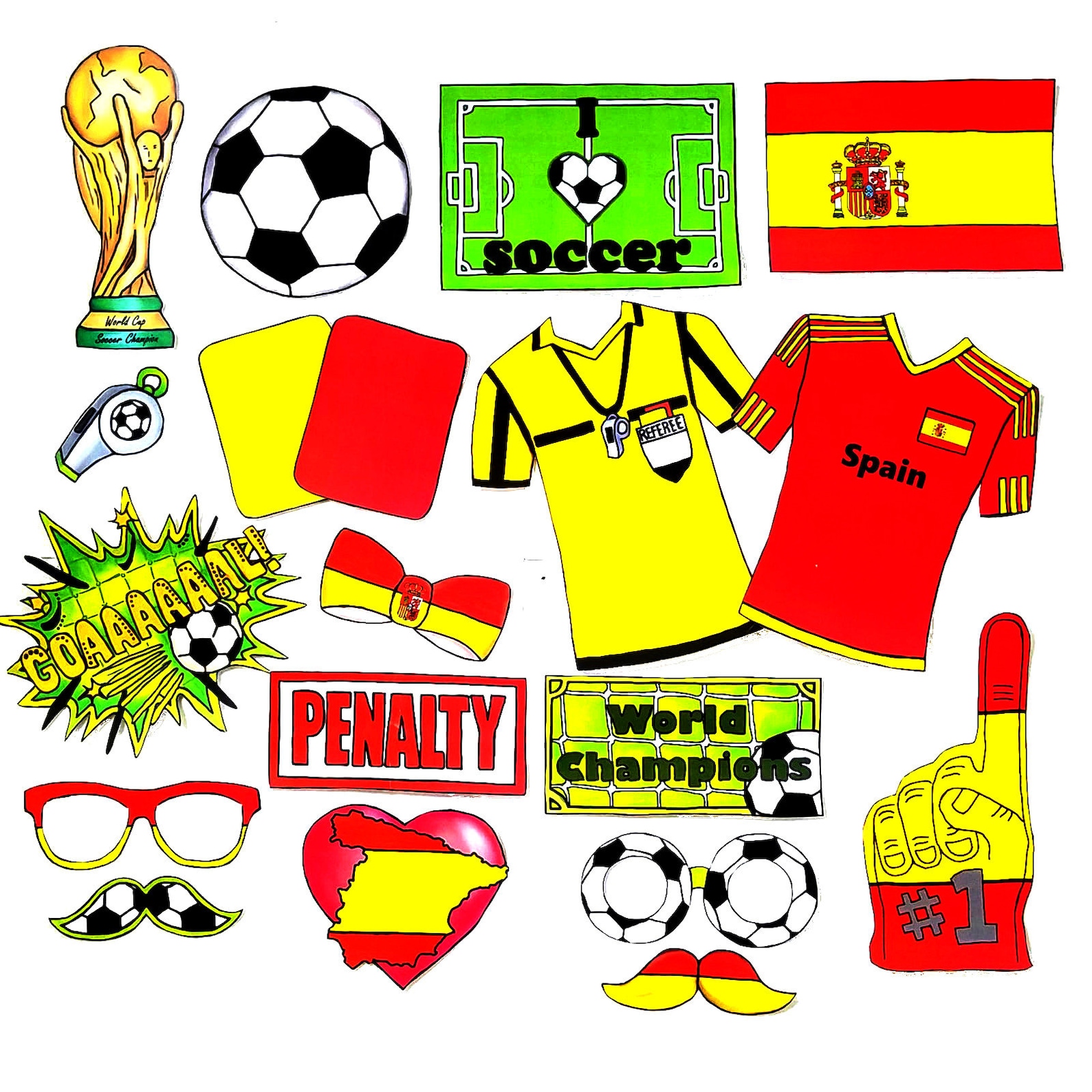 World Cup SPAIN Soccer Photo Booth Props - the Ultimate Fan Accessory ...