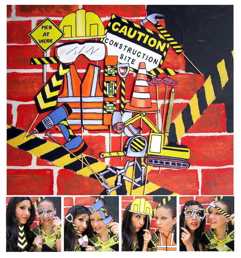 Construction and Tools Photo Booth Props - Perfect for a Themed ...