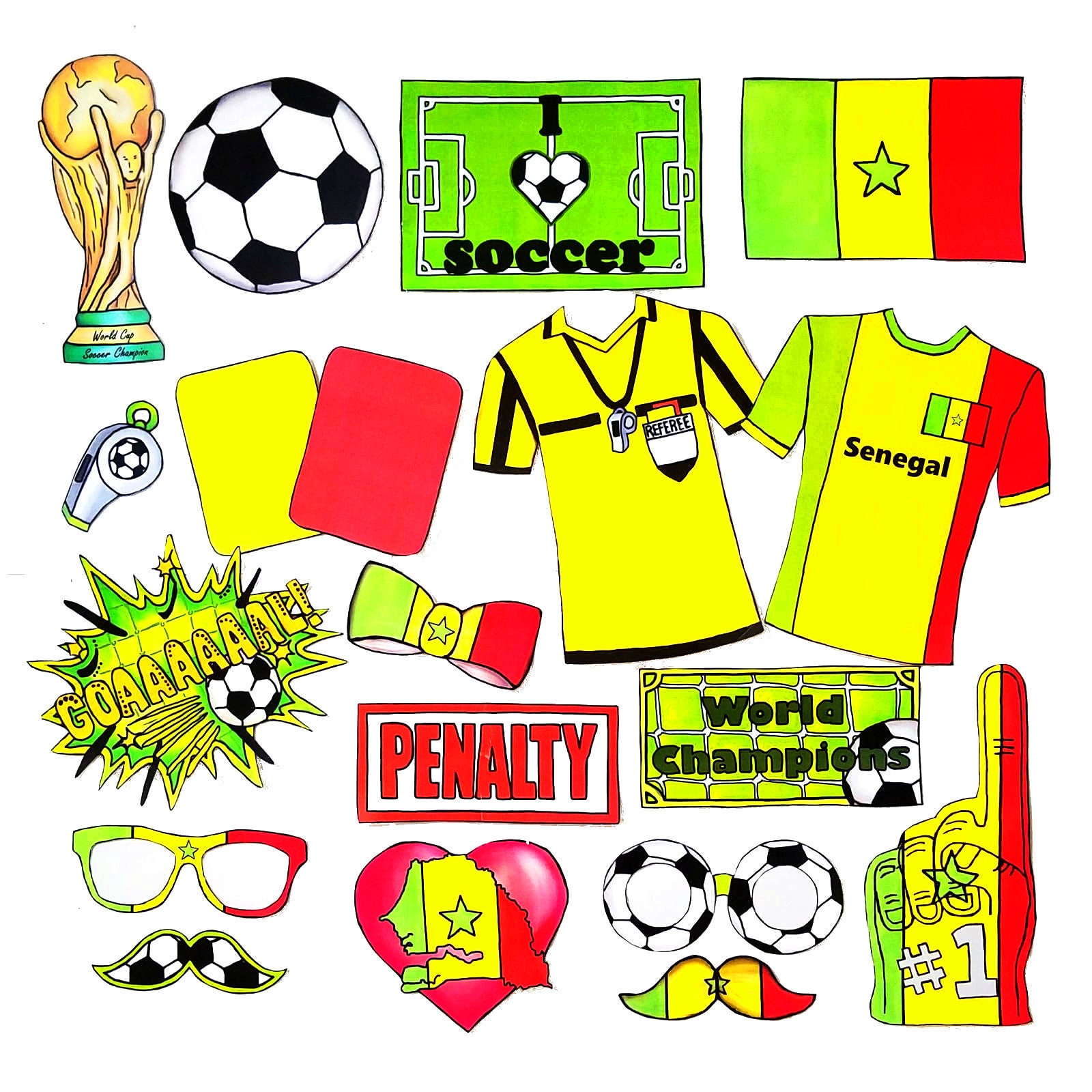 World Cup SENEGAL Soccer Photo Booth Props - the Ultimate Fan Accessory ...