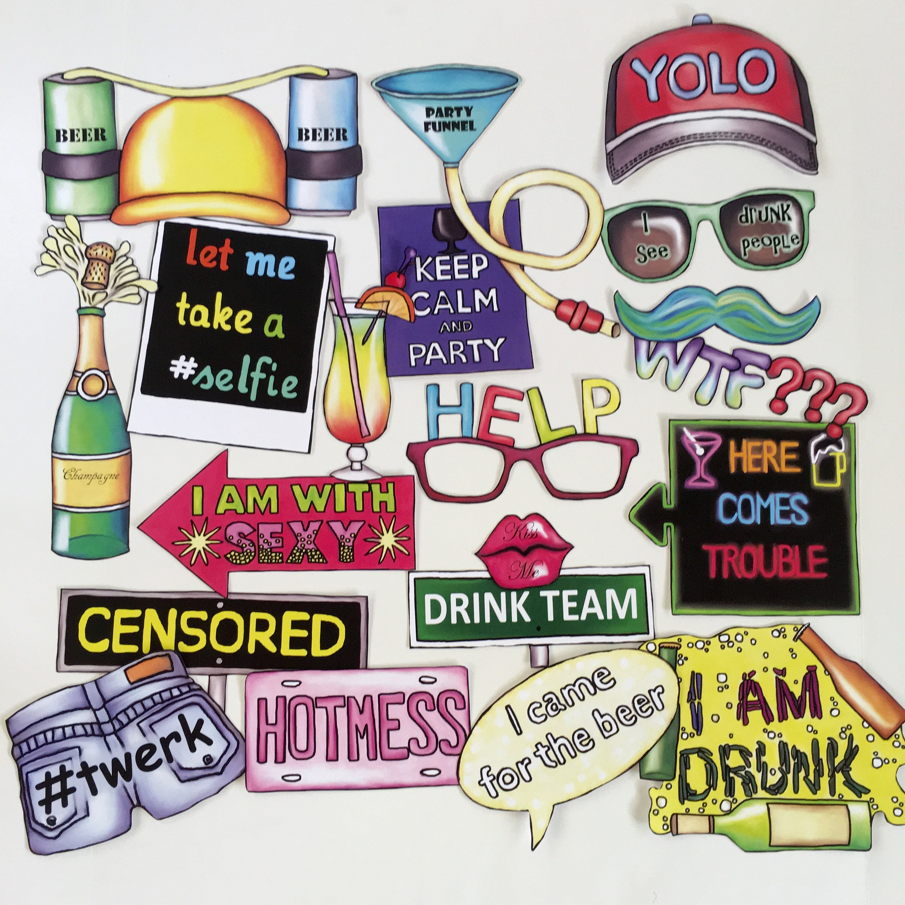 Drunk Party Photo Booth Props Perfect for Your Crazy College Sorority ...