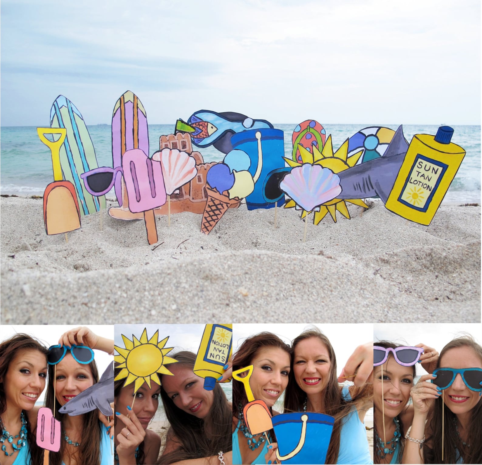 Beach Photo Booth Props - Perfect for a Summer Party or to Celebrate a ...