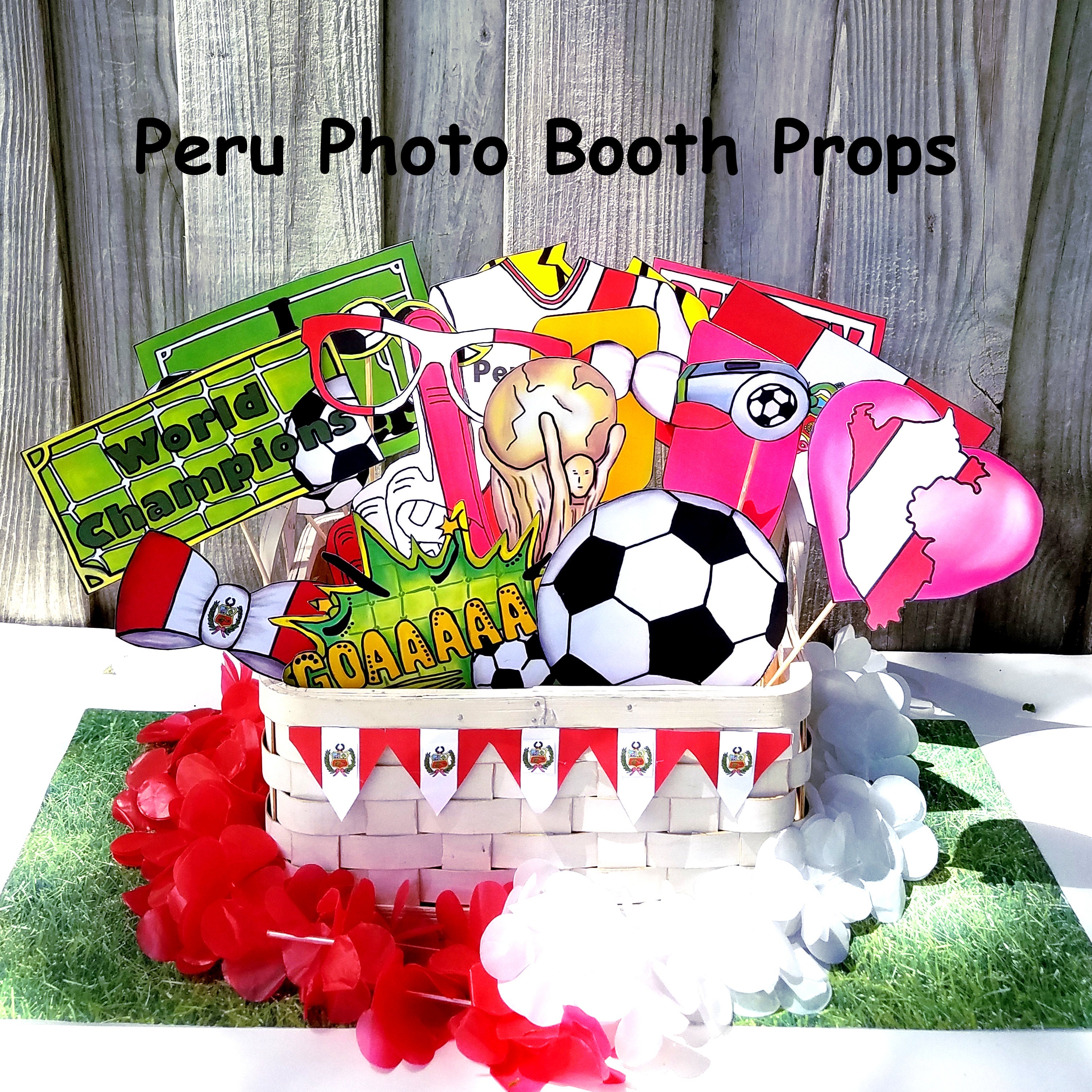 World Cup PERU Soccer Photo Booth Props the Ultimate Fan - Etsy