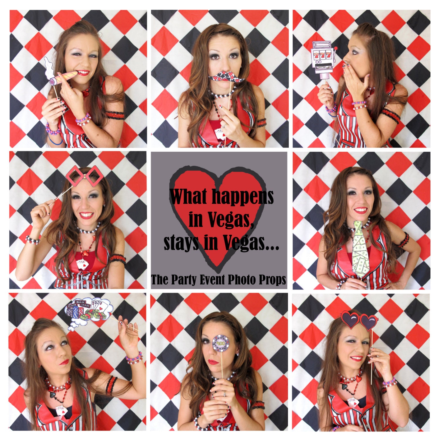 Casino Poker Photo Booth Props Perfect for Your Las Vegas Birthday ...