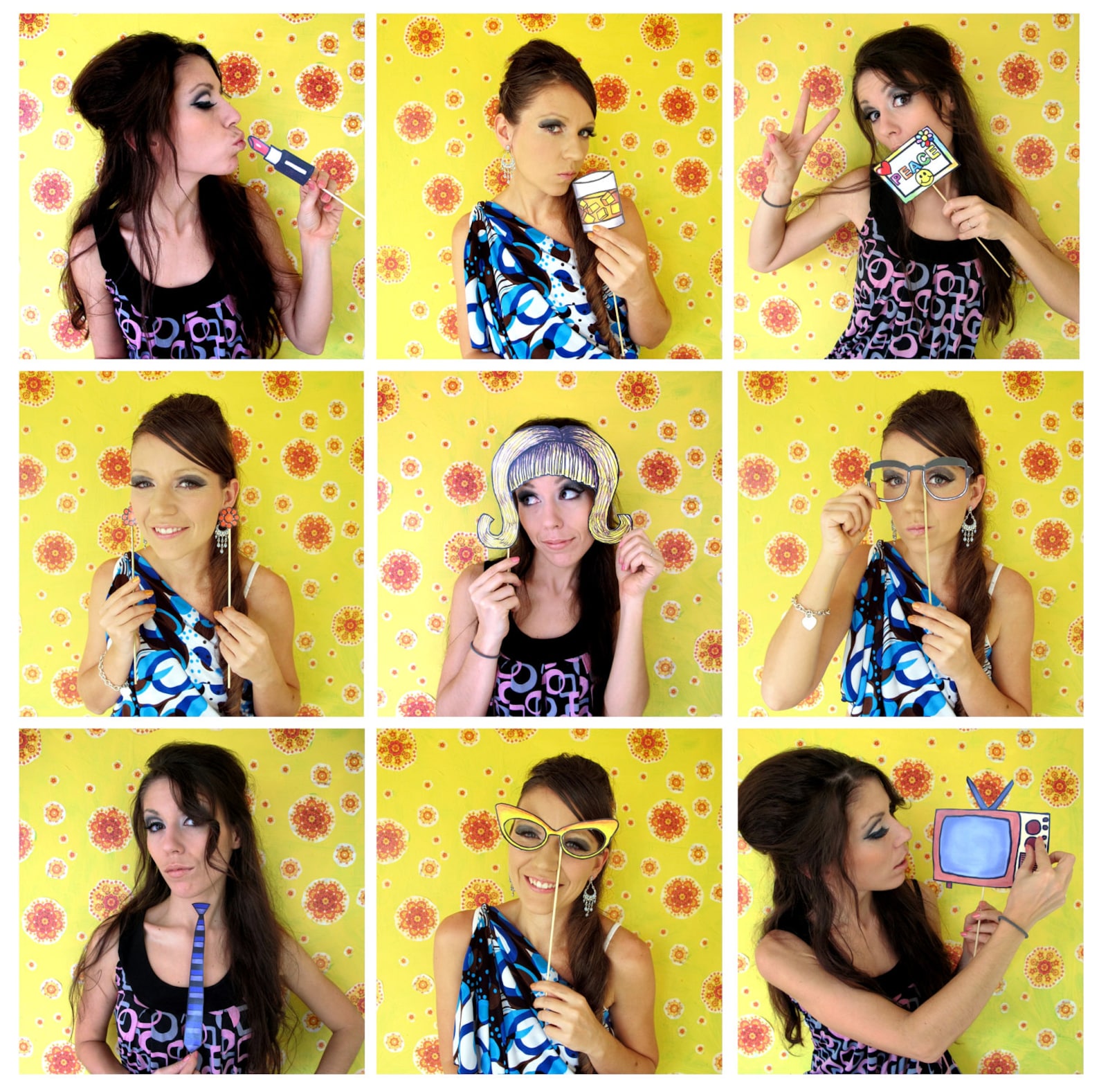 READY MADE Sixties Photo Booth Props Perfect for a Retro 60s Theme ...