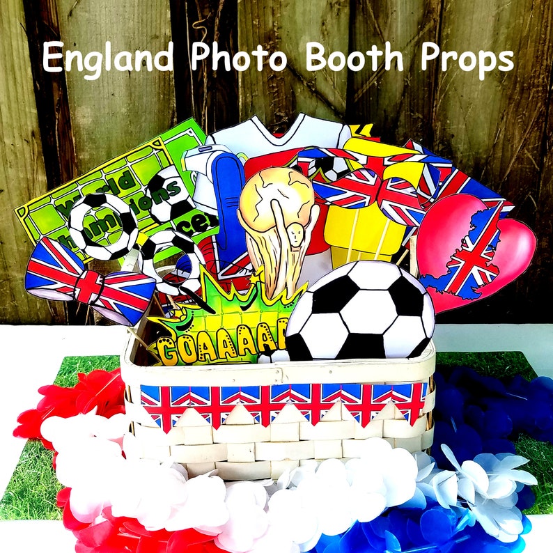 World Cup ENGLAND Soccer Photo Booth Props the Ultimate Fan - Etsy