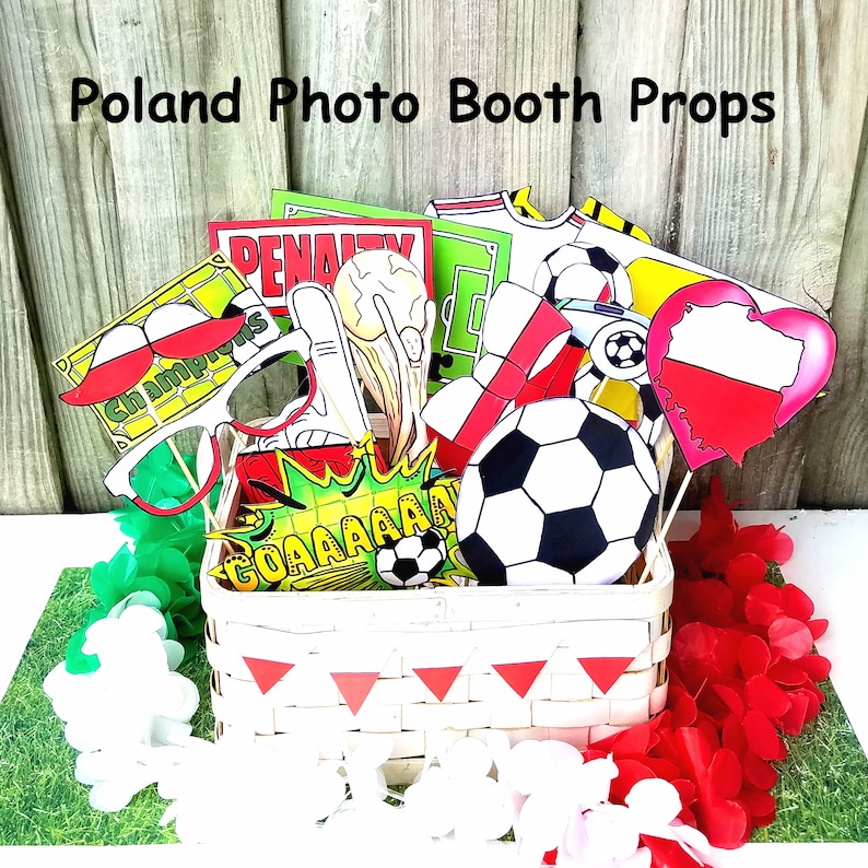World Cup POLAND Soccer Photo Booth Props the Ultimate Fan - Etsy