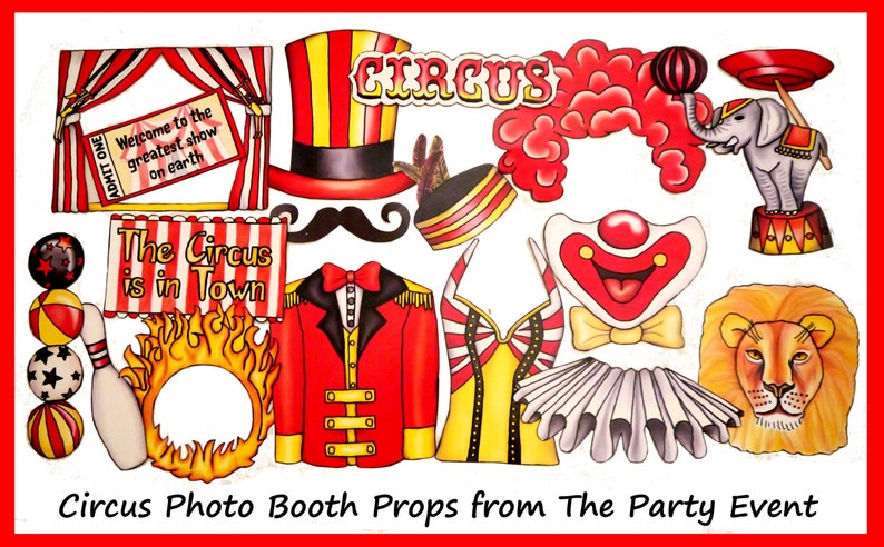 Circus Photo Booth Props Perfect for Your Carnival Style Party, a ...