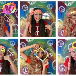 Hippie Photo Booth Props - Perfect for a 60s or Flower Power Theme ...