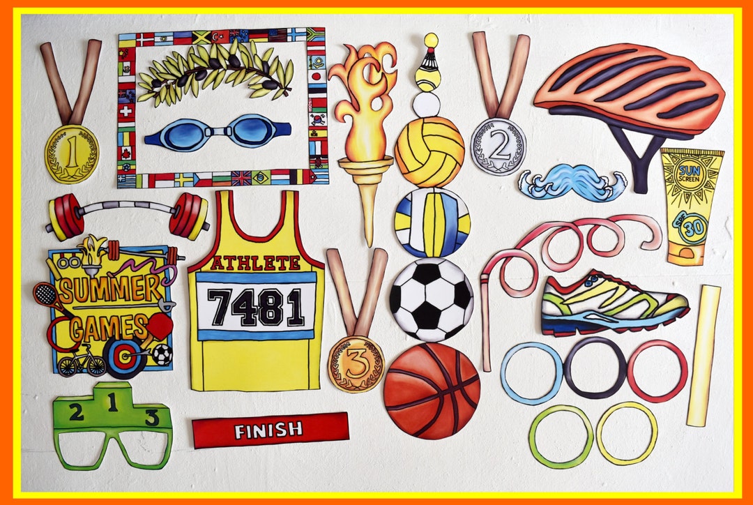 READY MADE Olympic Inspired Summer Games Photo Booth Props -for Your ...