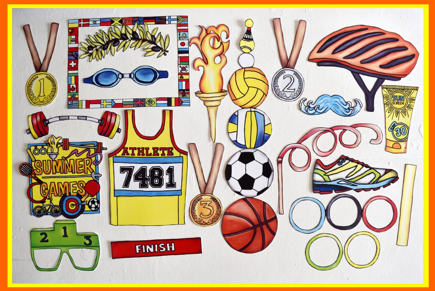 READY MADE Olympic Inspired Summer Games Photo Booth Props -for Your ...