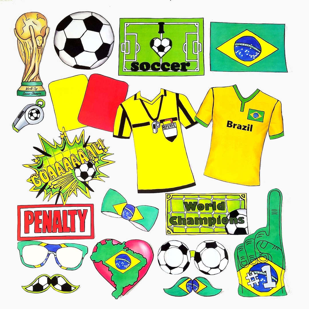 World Cup BRAZIL Soccer Photo Booth Props - the Ultimate Fan Accessory ...