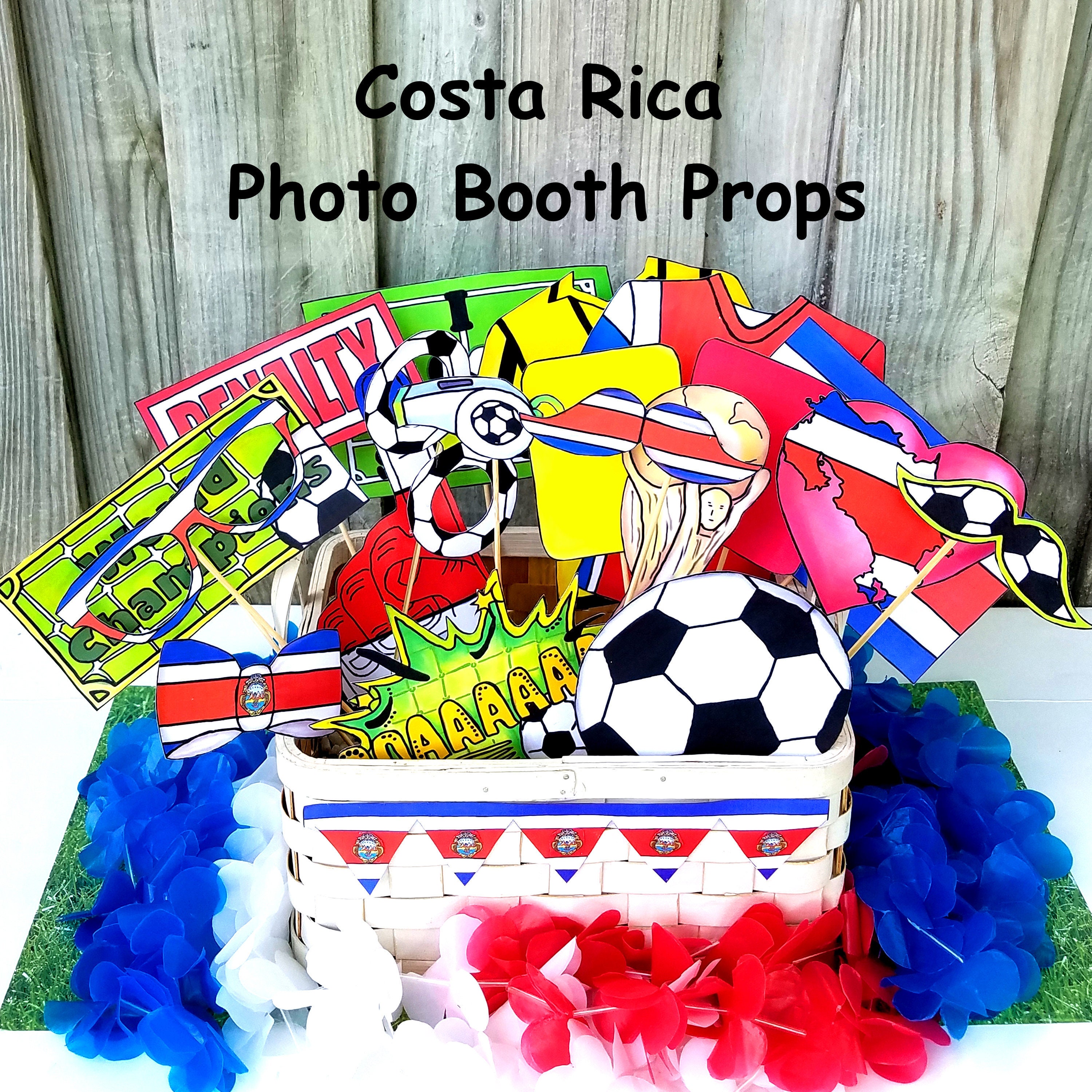 World Cup COSTA RICA Soccer Photo Booth Props the Ultimate - Etsy