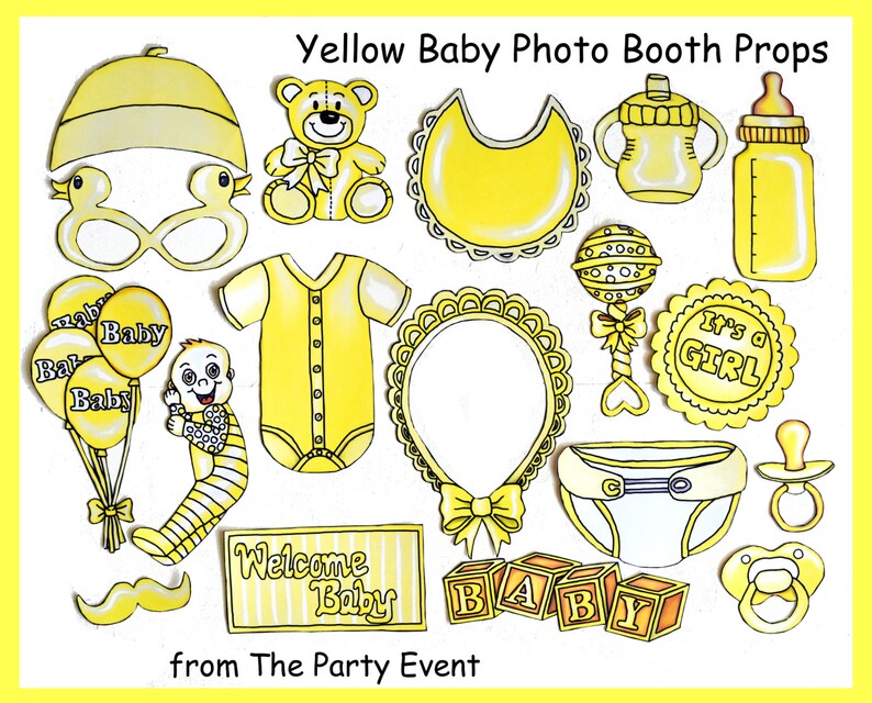 READY MADE Baby Girl/ Boy Photo Booth Props in Yellow - Perfect for a ...