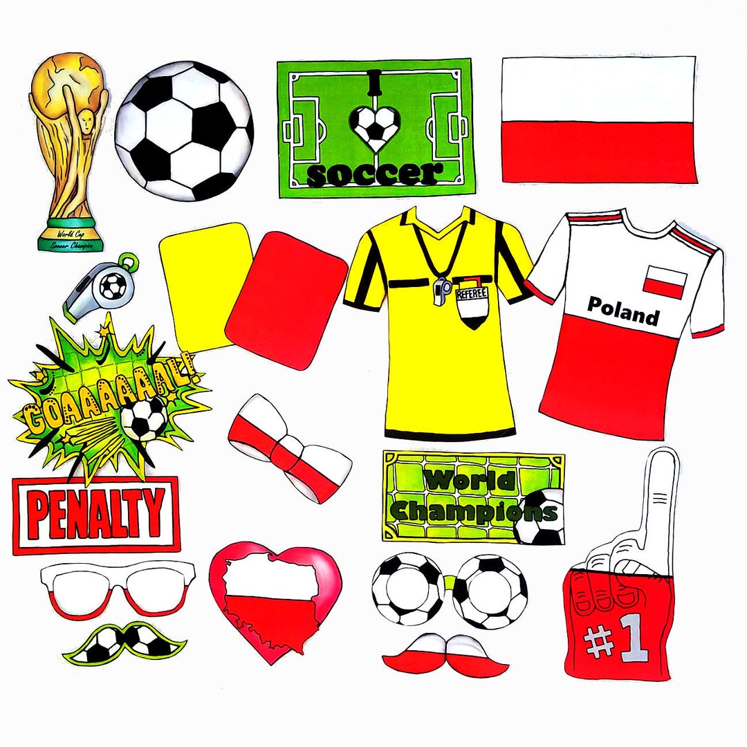 World Cup POLAND Soccer Photo Booth Props the Ultimate Fan - Etsy