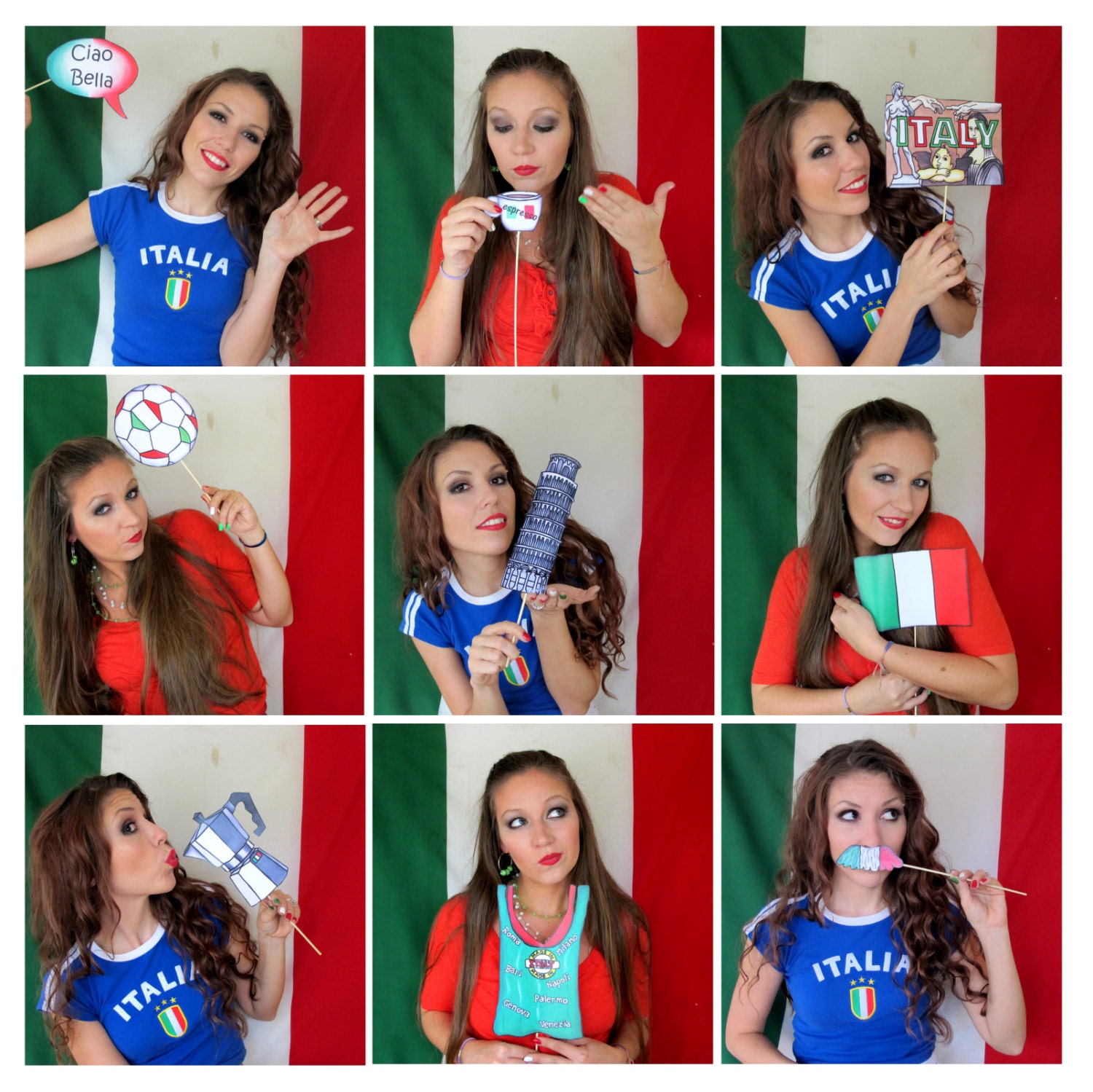 Italy Photo Booth Props - Perfect for Your Italian Party, to Celebrate ...