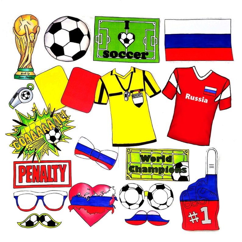 World Cup RUSSIA Soccer Photo Booth Props the Ultimate Fan - Etsy