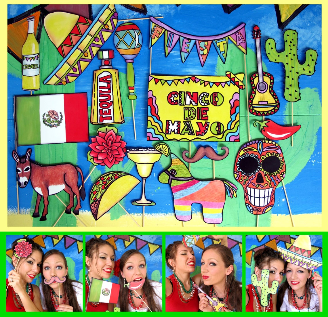 Cinco De Mayo/mexican Fiesta Photo Booth Props Perfect to - Etsy