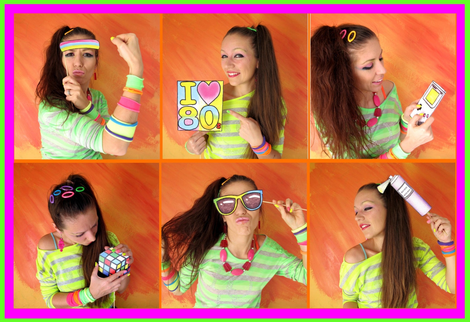 READY MADE Eighties Photo Booth Props - Perfect for a Throw Back 80s ...