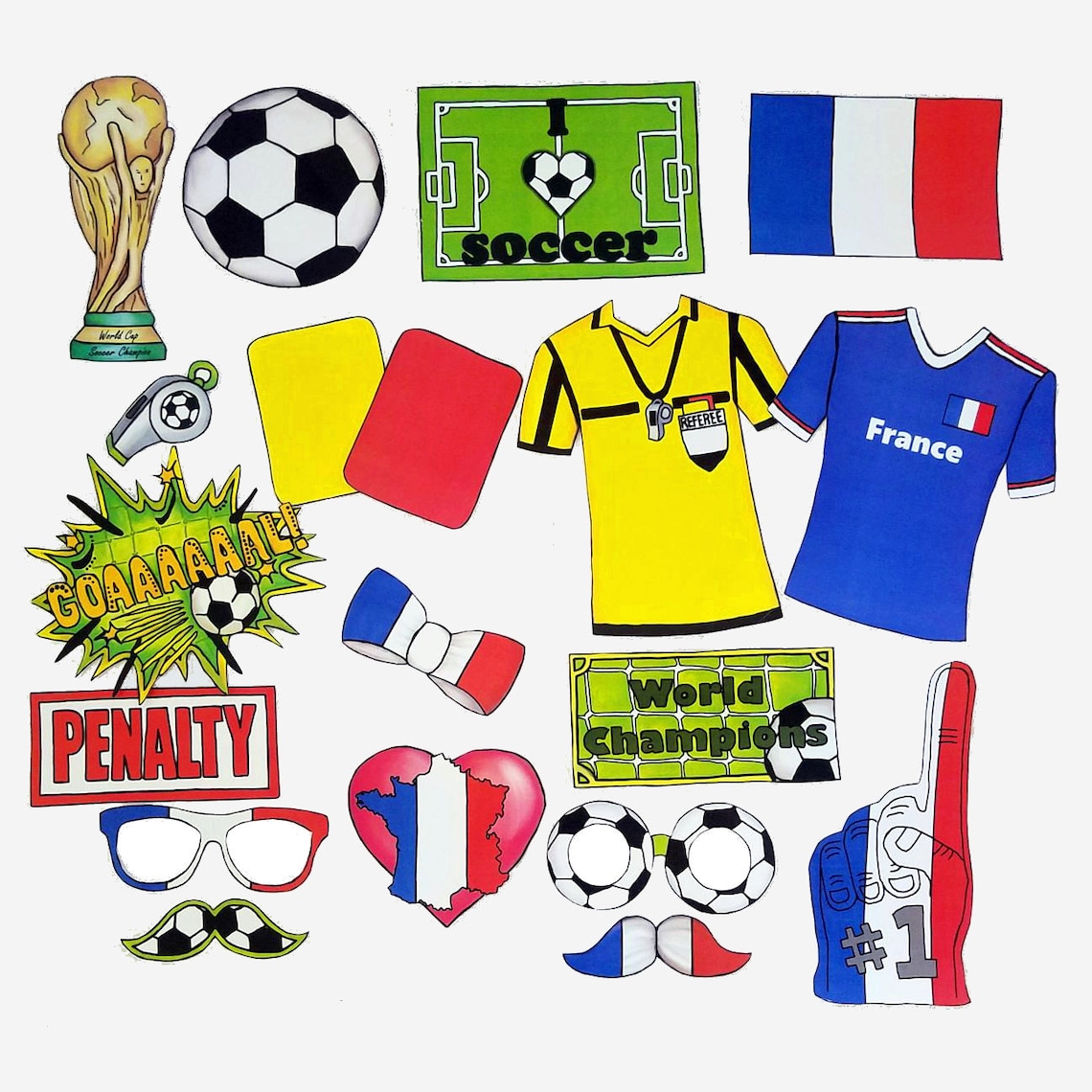 World Cup FRANCE Soccer Photo Booth Props the Ultimate Fan - Etsy