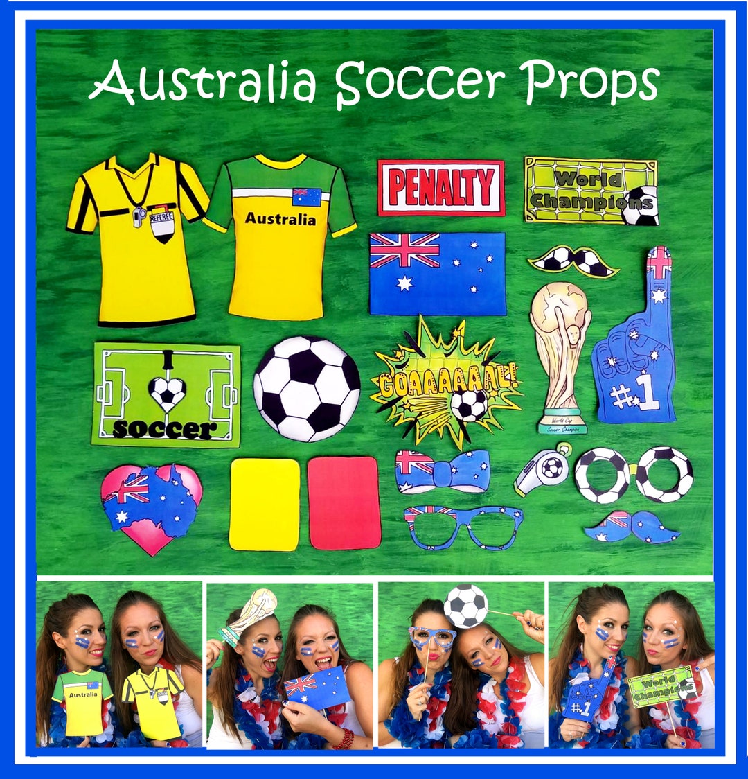 World Cup AUSTRALIA Soccer Photo Booth Props the Ultimate Fan Accessory ...